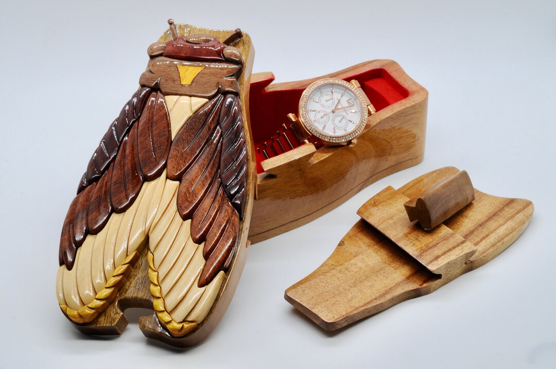 Cicada Wooden Puzzle Box Wooden Cicada Jewelry Box Handmade Wooden ...