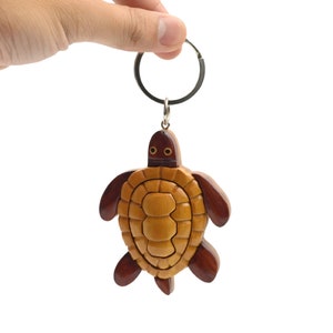 Lucky Turtle - Handmade Wooden Keychain | Gift for Him | Lucky Gift ...
