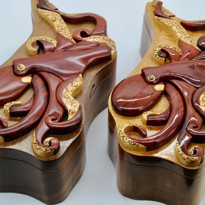 Octopus Lover Gift Handmade Wood Puzzle Box Unique Jewelry Box for Her ...