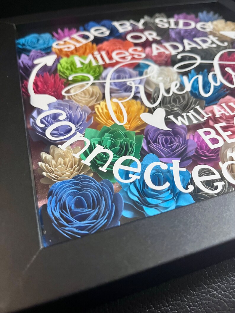 Friends - Shadow Box - Paper Flowers - Friendship - Gifts - Ready to ...