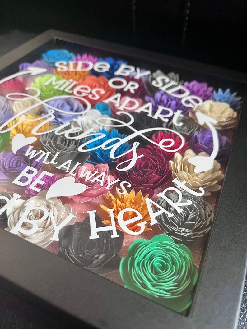 Friends Shadow Box Paper Flowers Friendship Gifts Ready to Ship - Etsy