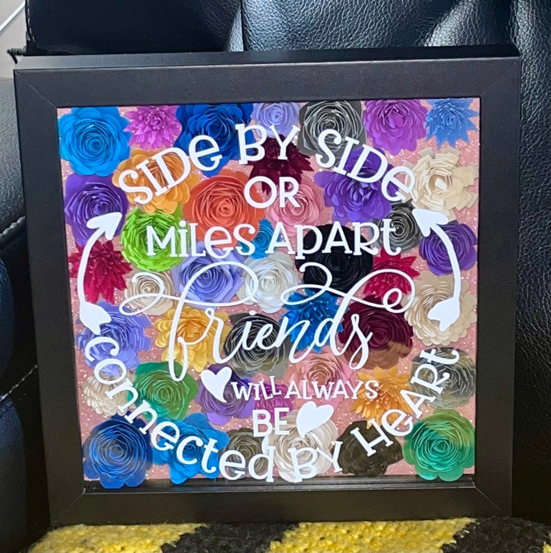 Friends Shadow Box Paper Flowers Friendship Gifts Ready to Ship - Etsy