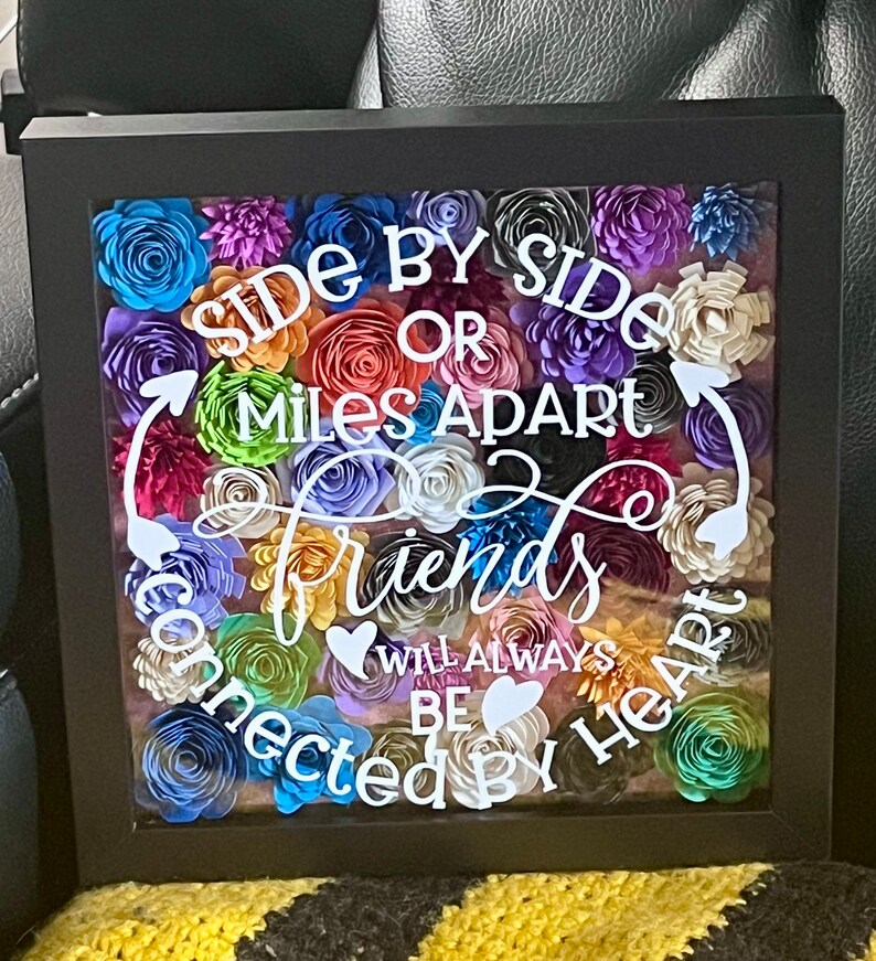 Friends Shadow Box Paper Flowers Friendship Gifts Ready to Ship - Etsy