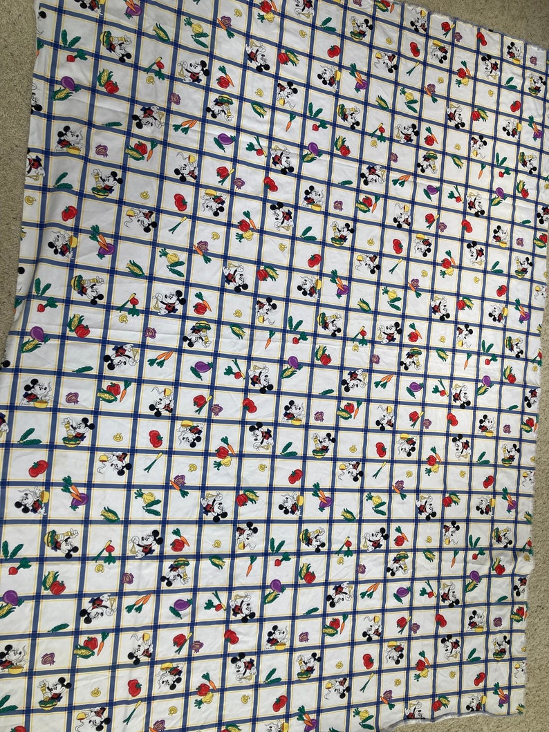 Disney Mickey Mouse Garden Fabric 90s - 1997 Arthur R. Johnson Co Patt ...