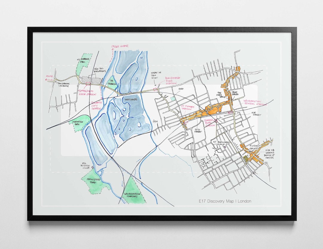 Discovery Map of Walthamstow E17 North London Handmade - Etsy