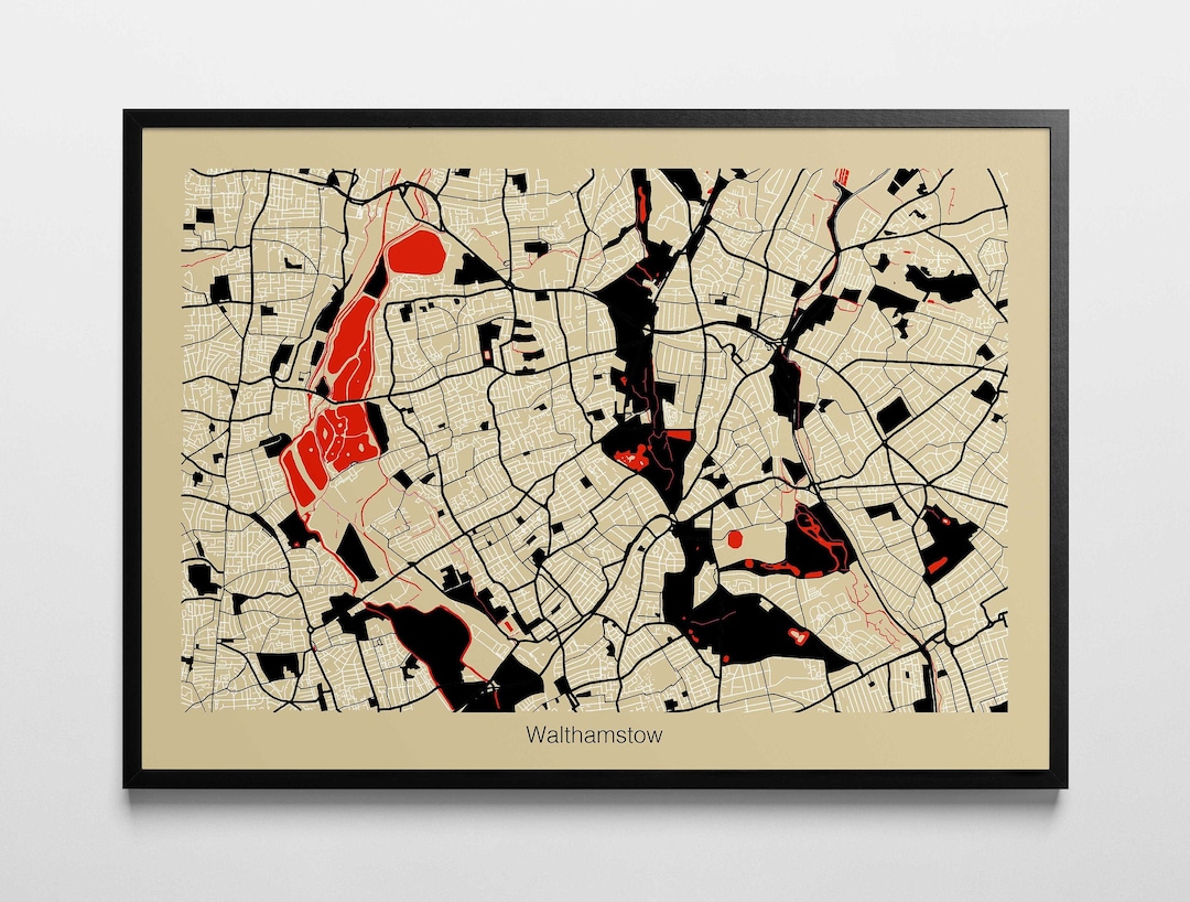 Walthamstow, Handmade Map, North London, E17 - Etsy UK
