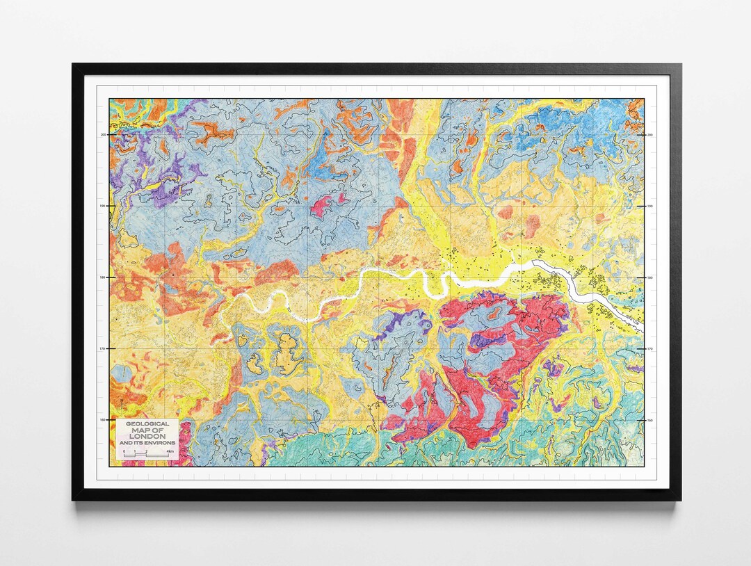 Handmade Geological Map of London Greater London A4 or A3 - Etsy