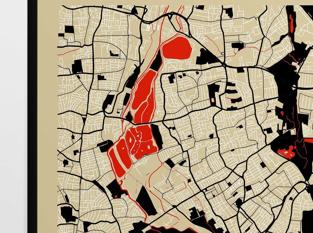 Walthamstow, Handmade Map, North London, E17 - Etsy UK