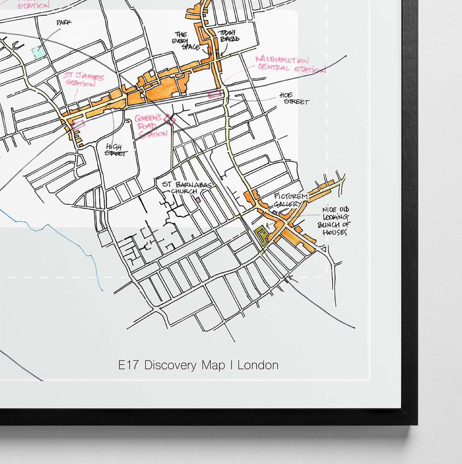 Discovery Map of Walthamstow E17 North London Handmade - Etsy