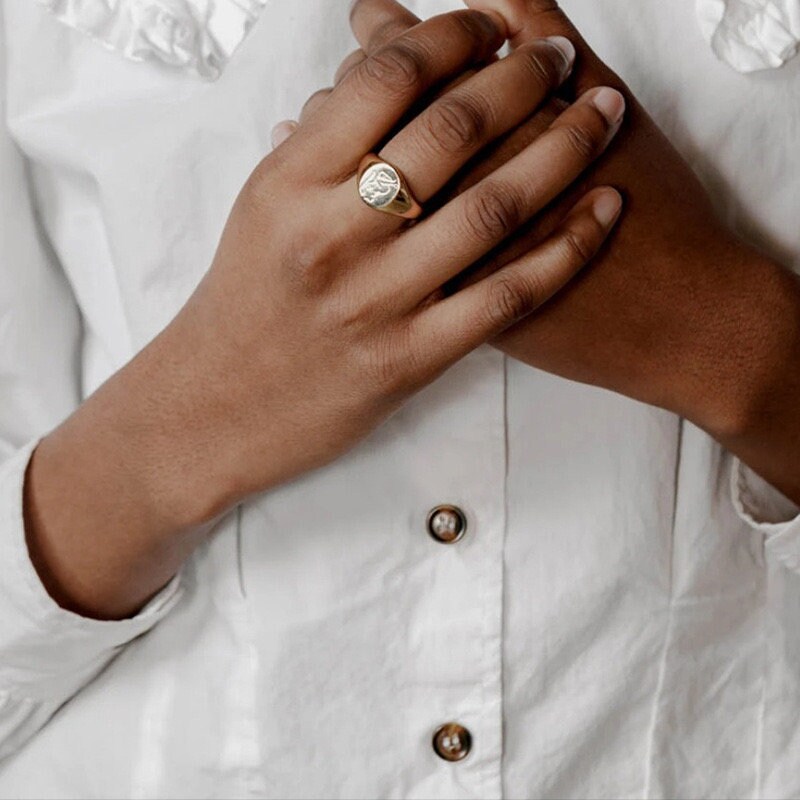 Female Body Outline Signet Ring Statement Ring Stainless - Etsy