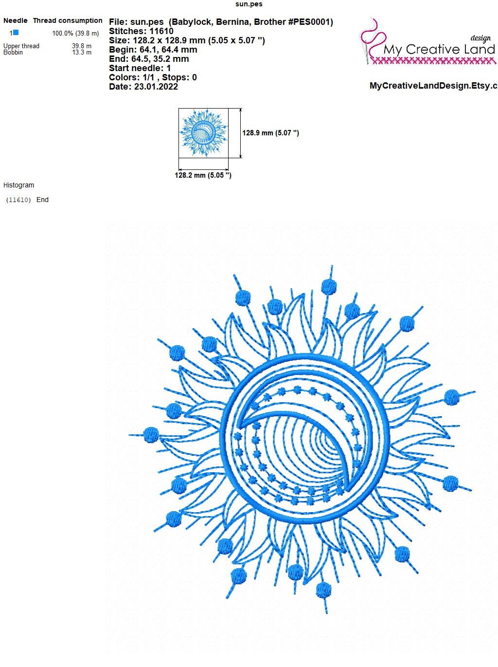 Machine Embroidery Design sun - Etsy