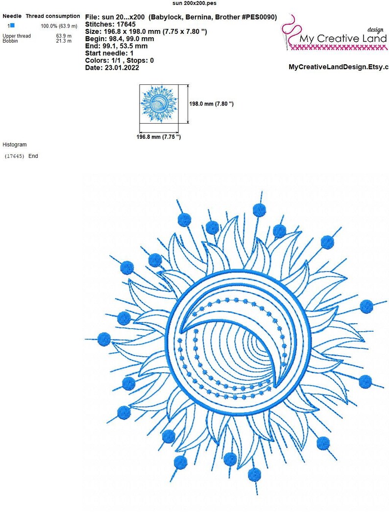 Machine Embroidery Design sun - Etsy