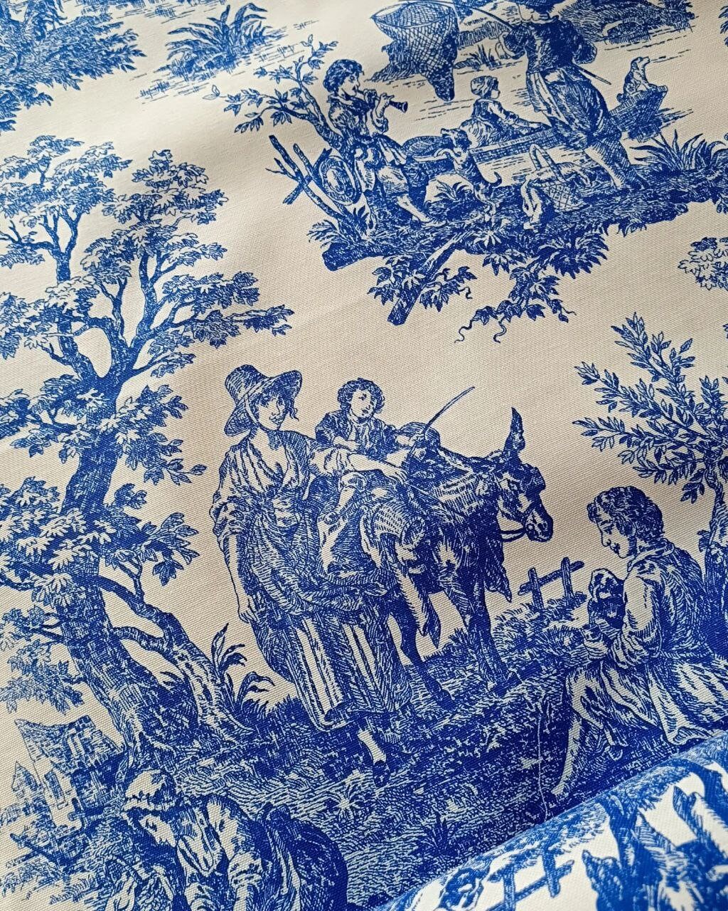 Waterproof Cotton Tablecloth With Romantic Toile De Jouy Print, Easy ...