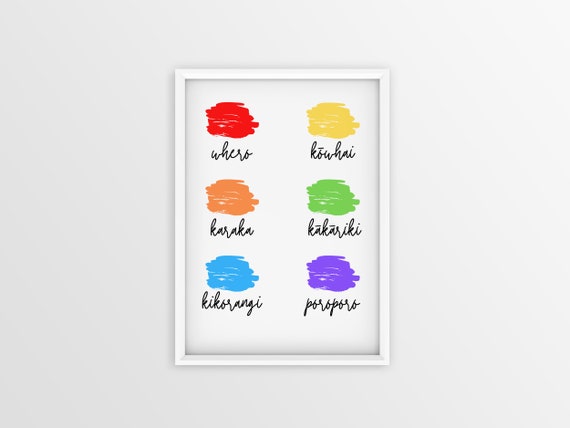 Te Reo Māori Colours Chart // Education Poster Nursery - Etsy