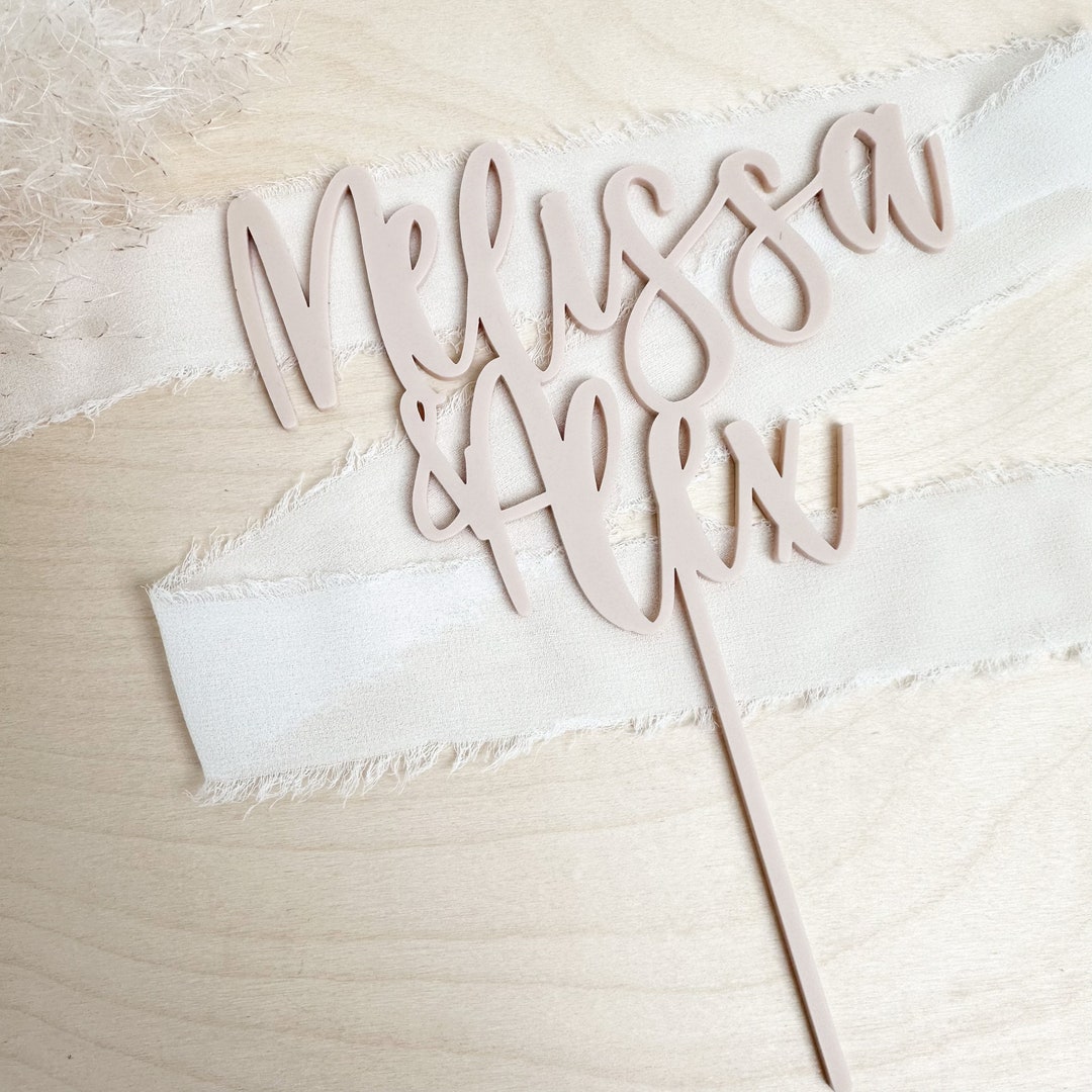 Wedding Cake Topper With Names | Bride and Groom Cake Topper | Acrylic ...