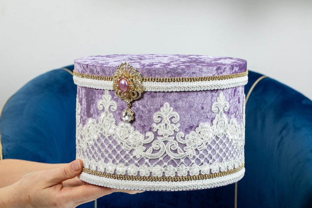 Round Velvet Packaging Box Gift Box Velvet Box Flower Box Christmas Box ...