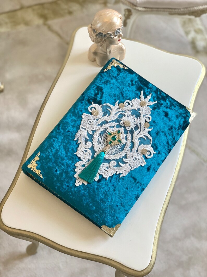 Buy Velvet Photo Album Emerald Photo Album Velvet Album Embroidered ...