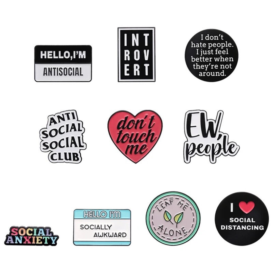 Introvert Enamel Pins Mental Health Pin Funny - Etsy