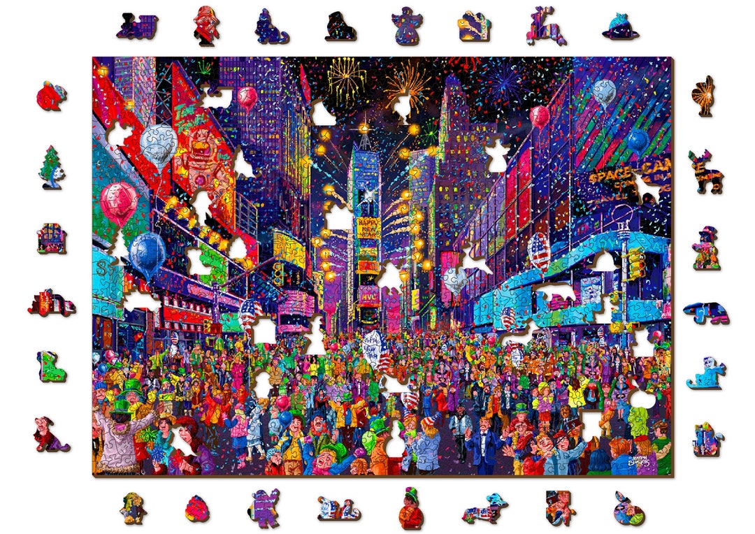 Wooden Jigsaw Puzzle new Years Eve 500, 750, 1000 Pcs Christmas Adults ...