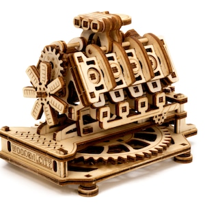 Puzzle 3D "v8 Engine" Model Building Kits for Adults - Wooden Model ...