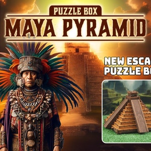 Maya Pyramid - Unique Wooden Puzzle Box | Challenging Escape Room ...