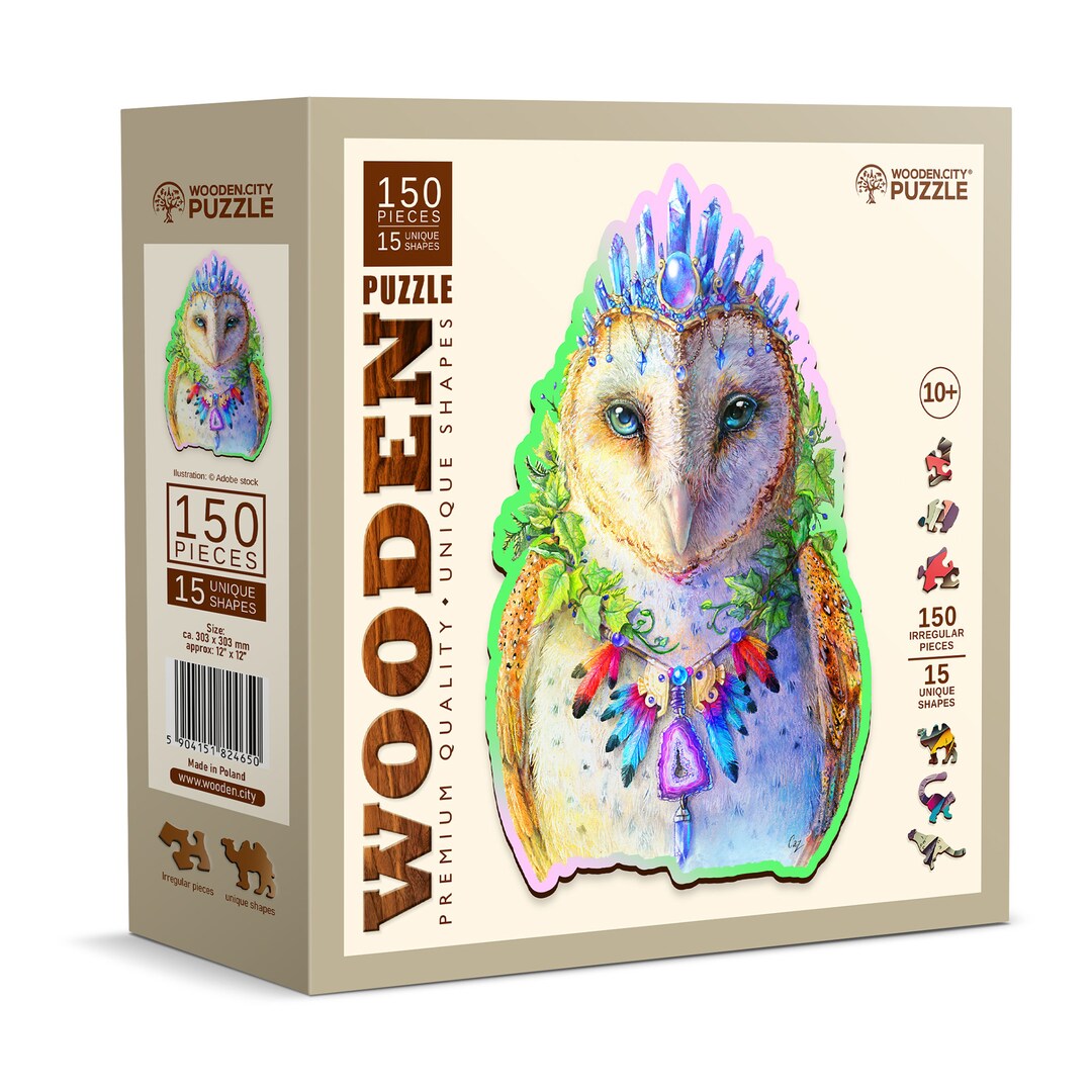 Whimsy Wooden Puzzle Dapper Owl 150 Pieces - Unique Unusual Jigsaw ...