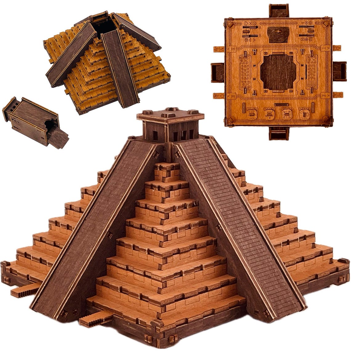 WOODEN.CITY Mayan Pyramid 3D Wooden Puzzle – Mechanical Brain Teaser ...