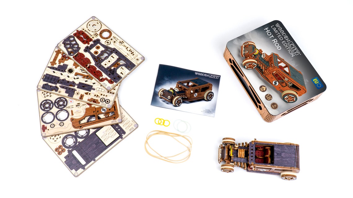 Puzzle 3D "hot Rod Limited Edition" Wooden Vintage Cars Model Kits ...