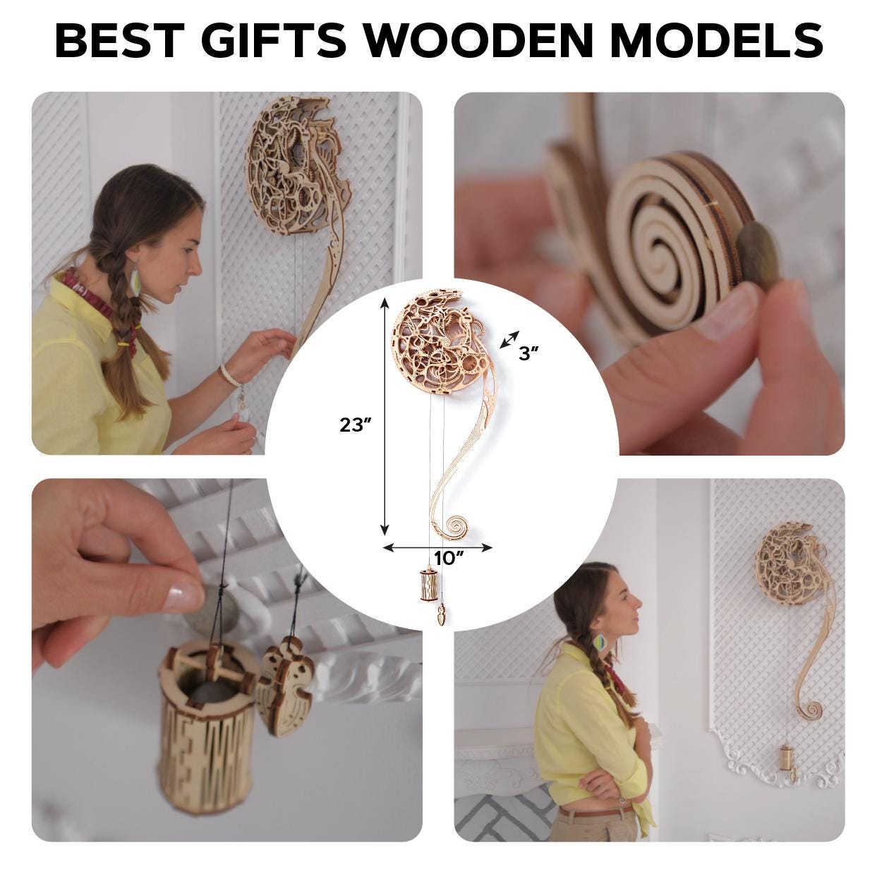 3D Puzzle "pendulum", Kinetic Wood Sculpture, Wooden Kinetic Wall Art ...