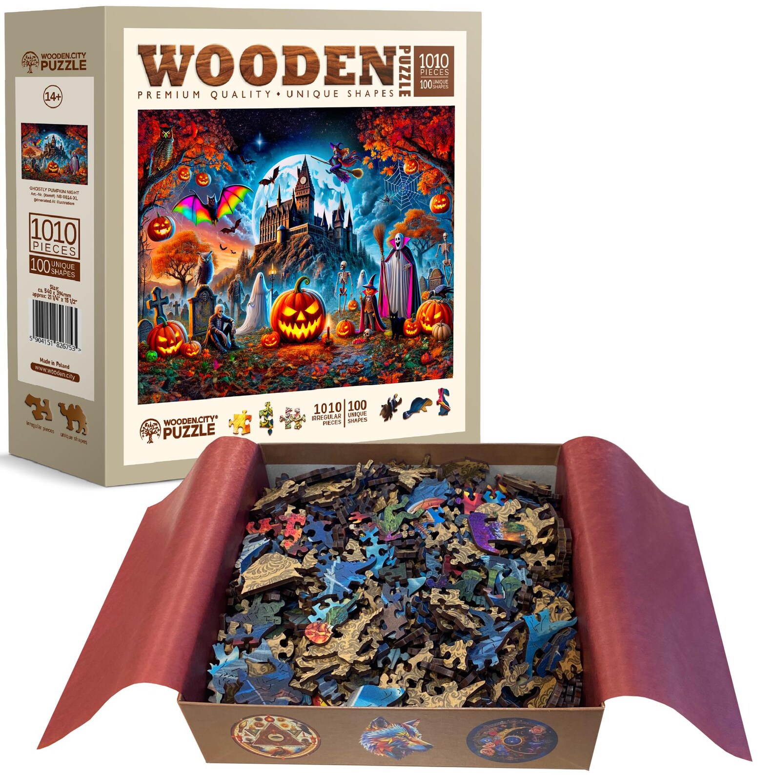Halloween Castle - Wooden Puzzle - 1000 Piece Wooden Puzzle - Unique ...