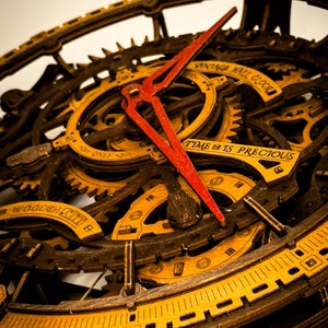 WOODEN.CITY 3D Wooden Puzzle – Industrial Vintage Wall Clock | DIY Wall ...