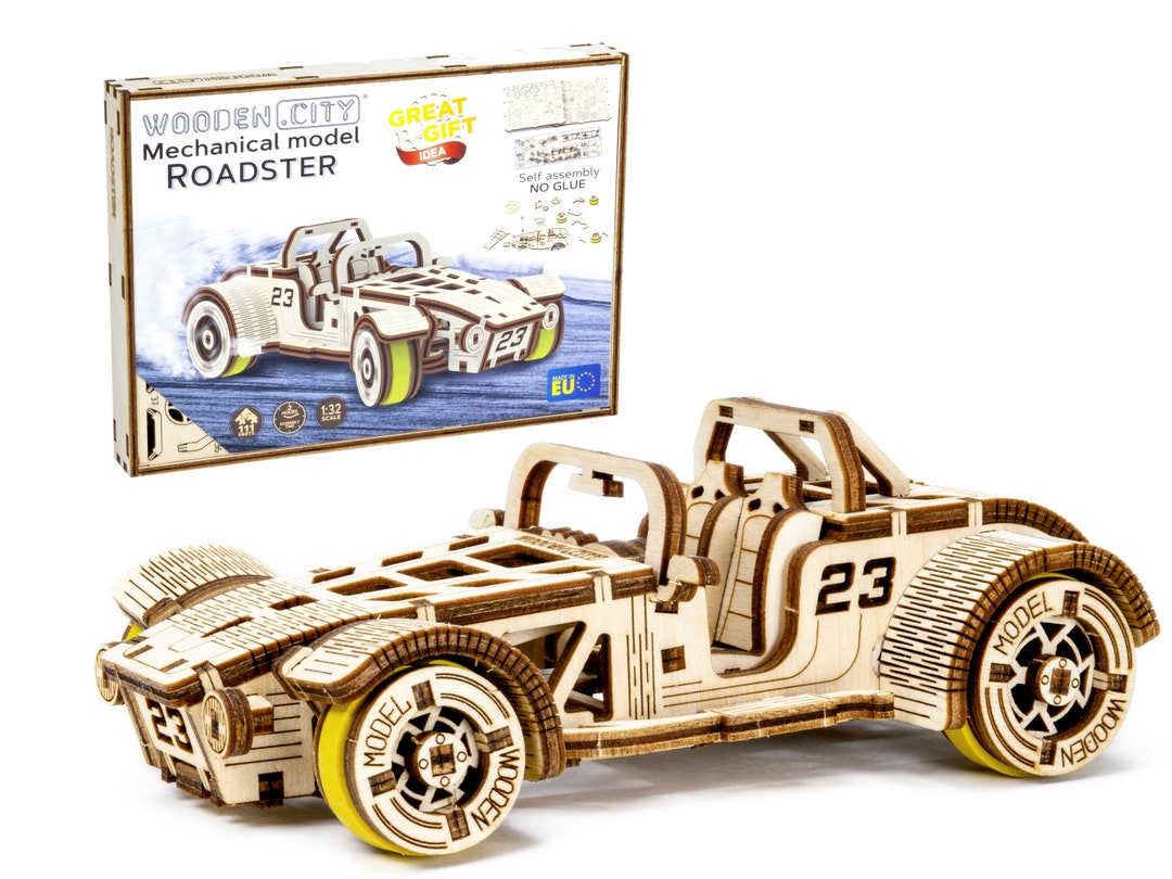 Puzzle 3D "roadster" Wooden Model Kits Adults to Build Cars - Wooden ...