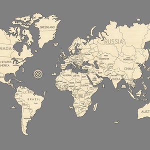 Wooden World Map 200 Cm X 120 Cm by Wooden.city - Etsy