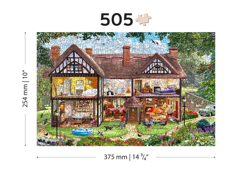 Wooden Jigsaw Puzzle 500 5 Pieces seasons House - Etsy