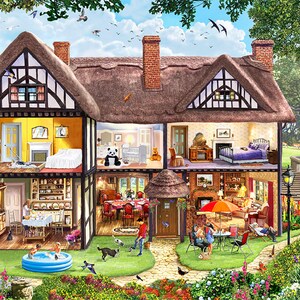 Wooden Jigsaw Puzzle 500 +5 Pieces "seasons House" | Family Gift ...
