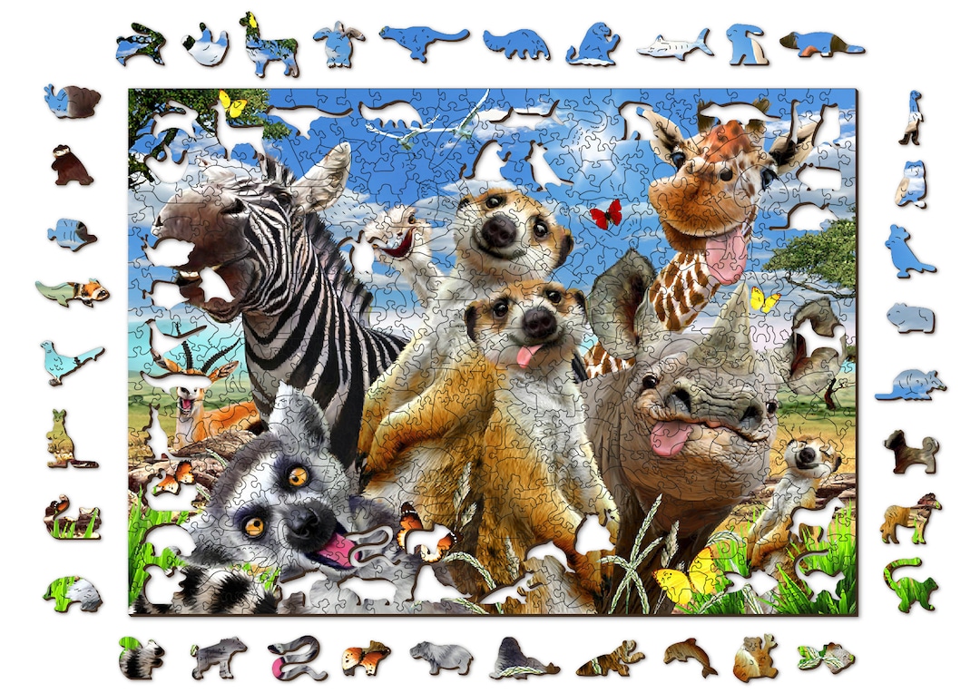 Wooden Jigsaw Puzzle "welcome to Africa" 150, 300, 500 Pcs Safari Kids ...