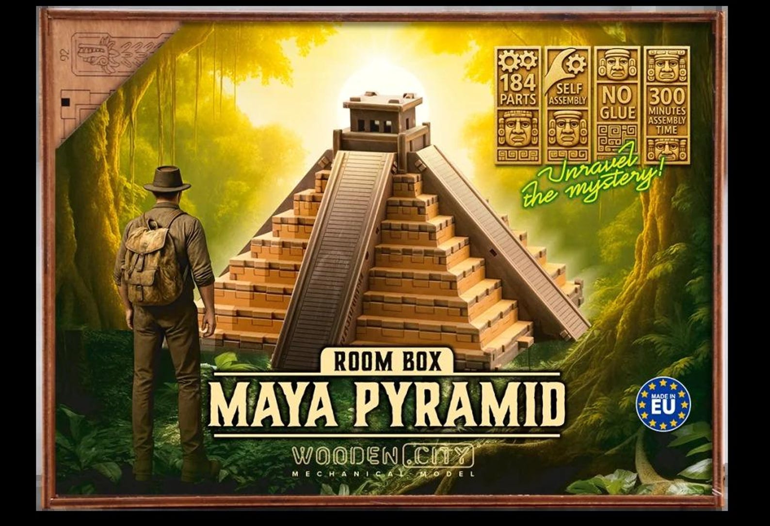 WOODEN.CITY Mayan Pyramid 3D Wooden Puzzle – Mechanical Brain Teaser ...