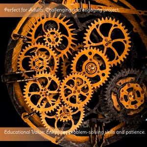 WOODEN.CITY 3D Wooden Puzzle – Industrial Vintage Wall Clock | DIY Wall ...