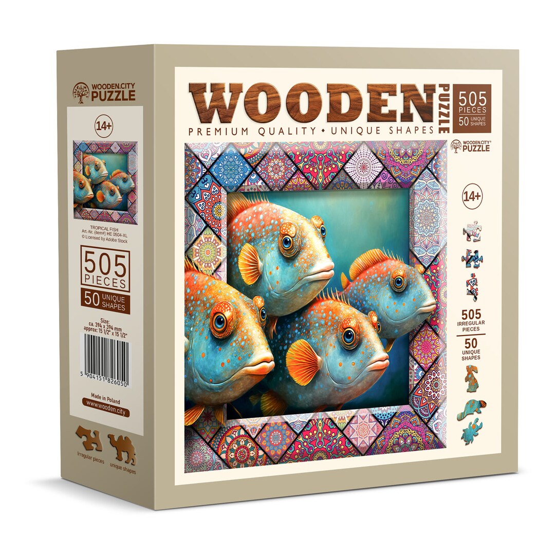 Wooden Puzzle Tropical Fish 500 Pieces - Unique Unusual Jigsaw Puzzles ...