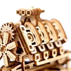 Puzzle 3D "v8 Engine" Model Building Kits for Adults - Wooden Model ...
