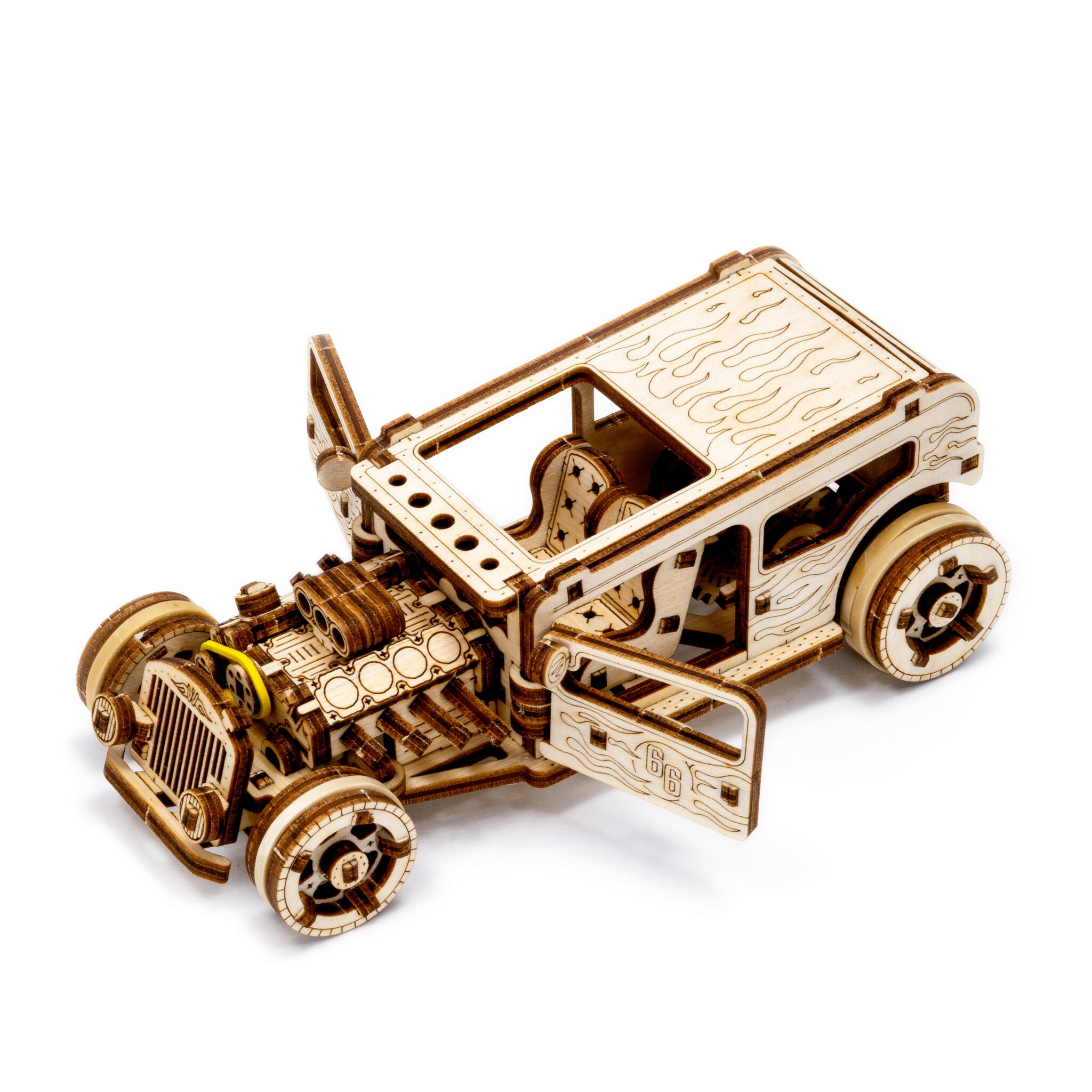 Puzzle 3D "hot Rod" DIY Wooden Vintage Cars Model Kits Adults Build ...