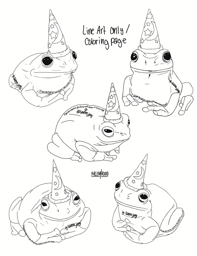 Wizard Frog Tattoo Flash Sheet Brushes Photoshop Version - Etsy México