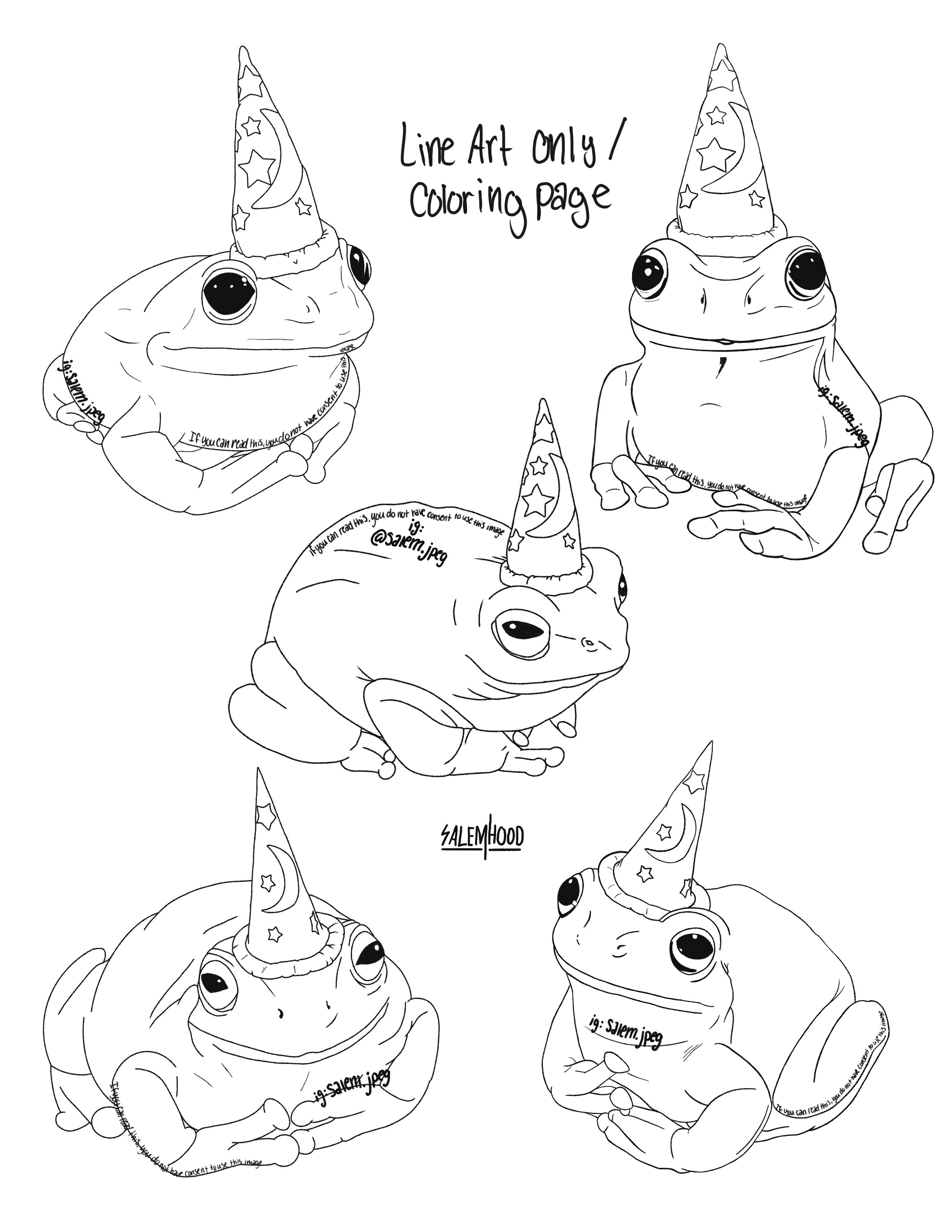 Wizard Frog Tattoo Flash Sheet + Brushes (procreate Version) - Etsy