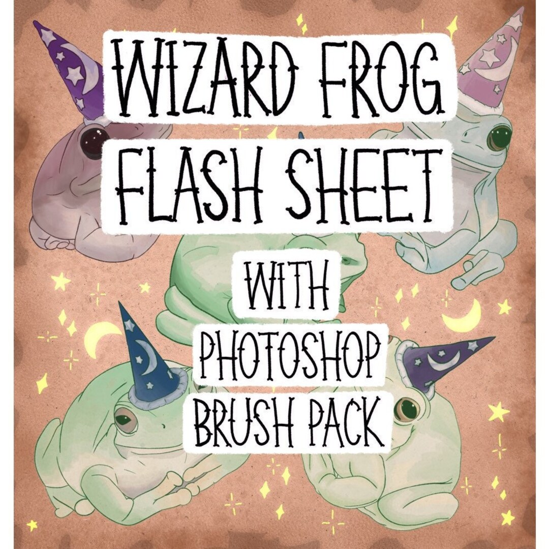 Wizard Frog Tattoo Flash Sheet Brushes Photoshop Version - Etsy México