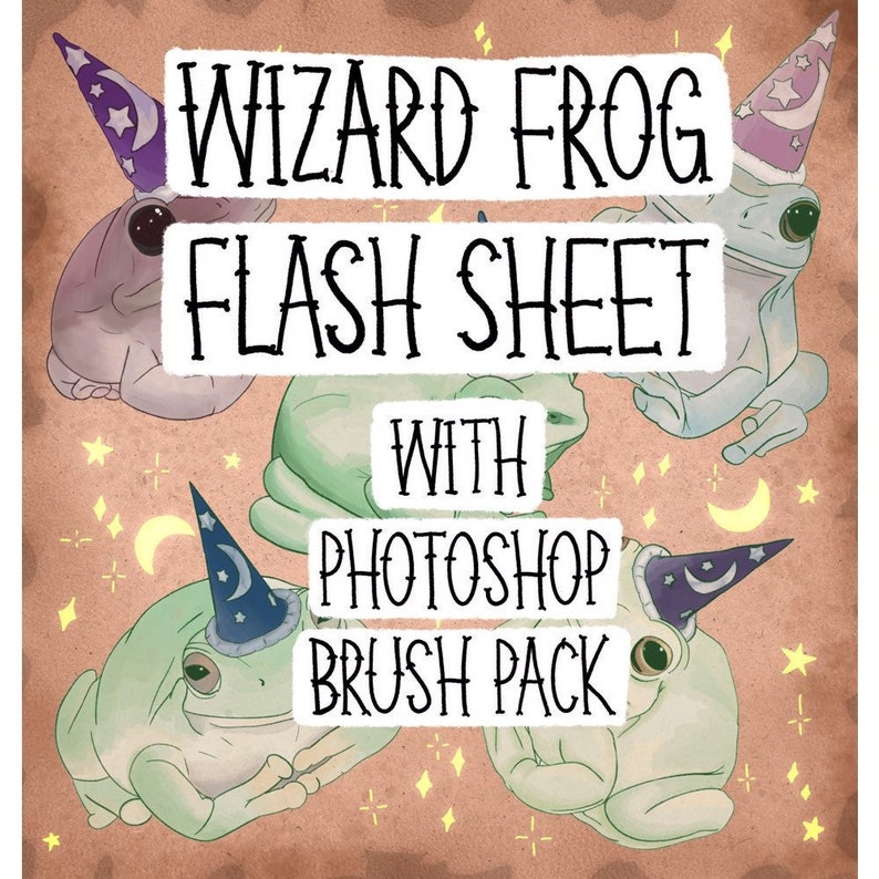 Wizard Frog Tattoo Flash Sheet + Brushes (photoshop Version) - Etsy