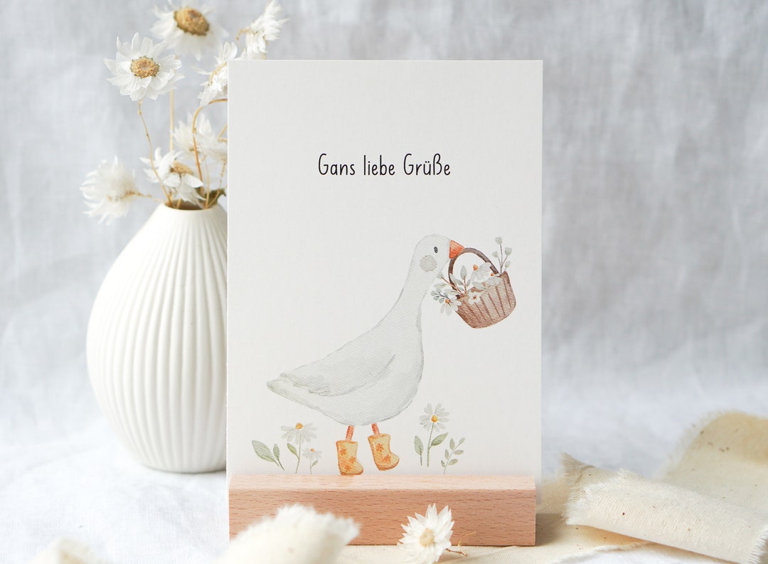 Postkarte gans Liebe Grüße Grußkarte Frühling - Etsy Postkarte gans Liebe Grüße Grußkarte Frühling - Etsy