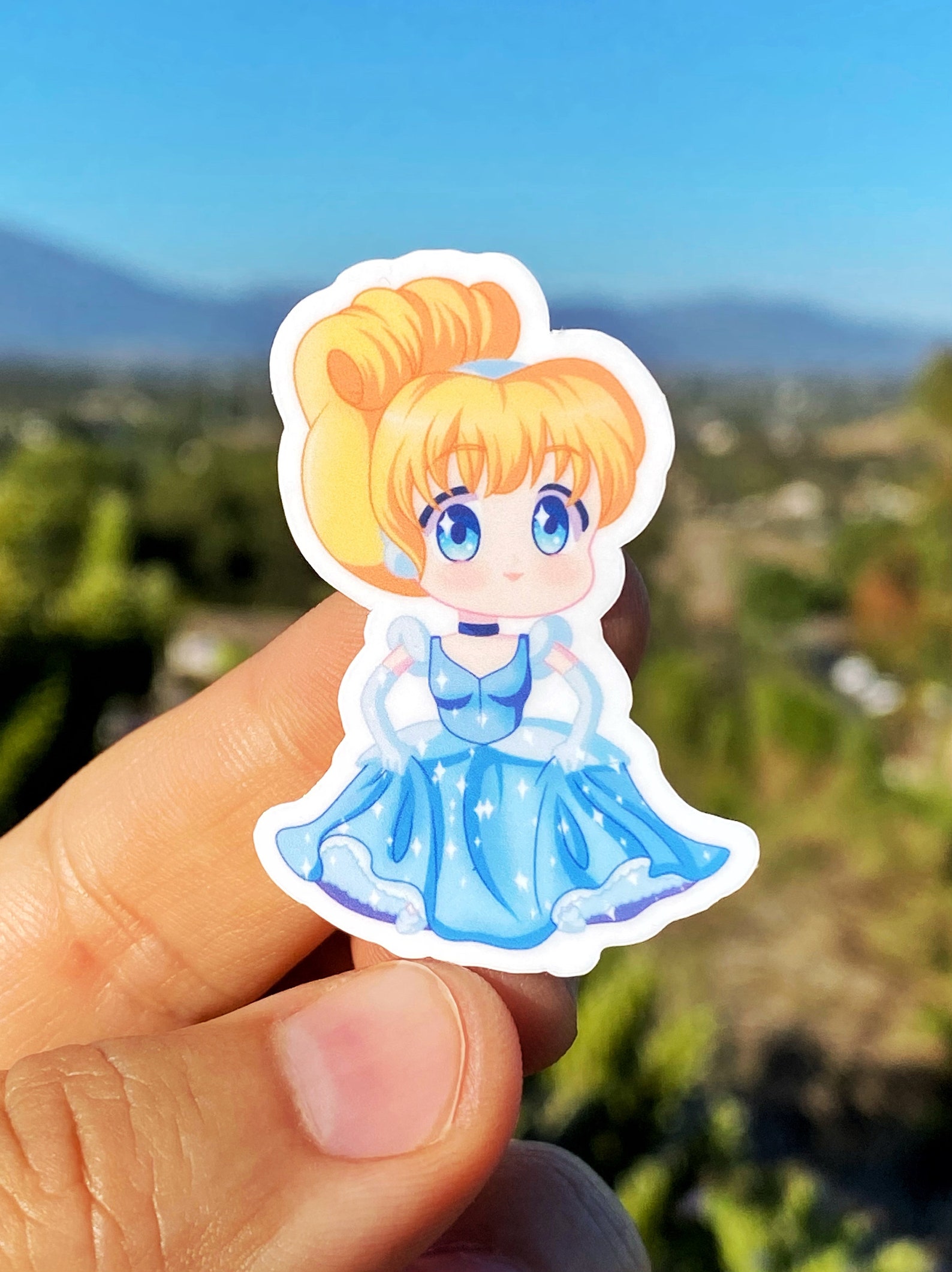 Disney Princess Sticker Pack Chibi Anime Cinderella - Etsy