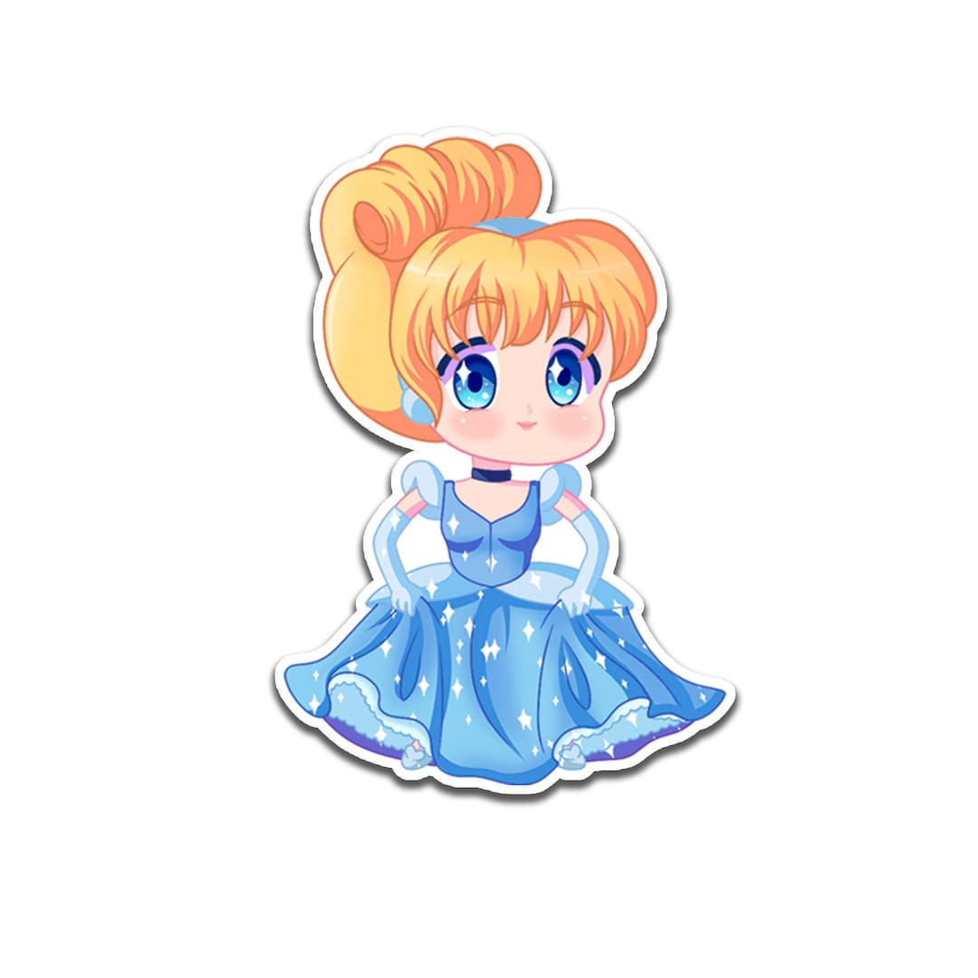 Cinderella Sticker | Disney Princess Decal | Chibi Anime Cinderella ...