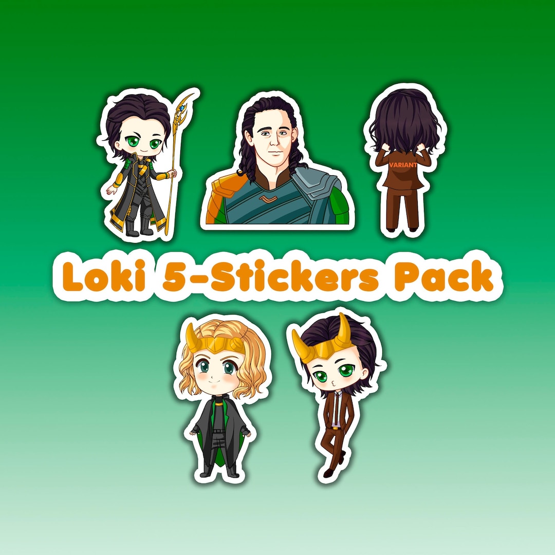 Loki Sticker Pack Tom Hiddleston | Marvel Loki Decal | Dishwasher Safe ...