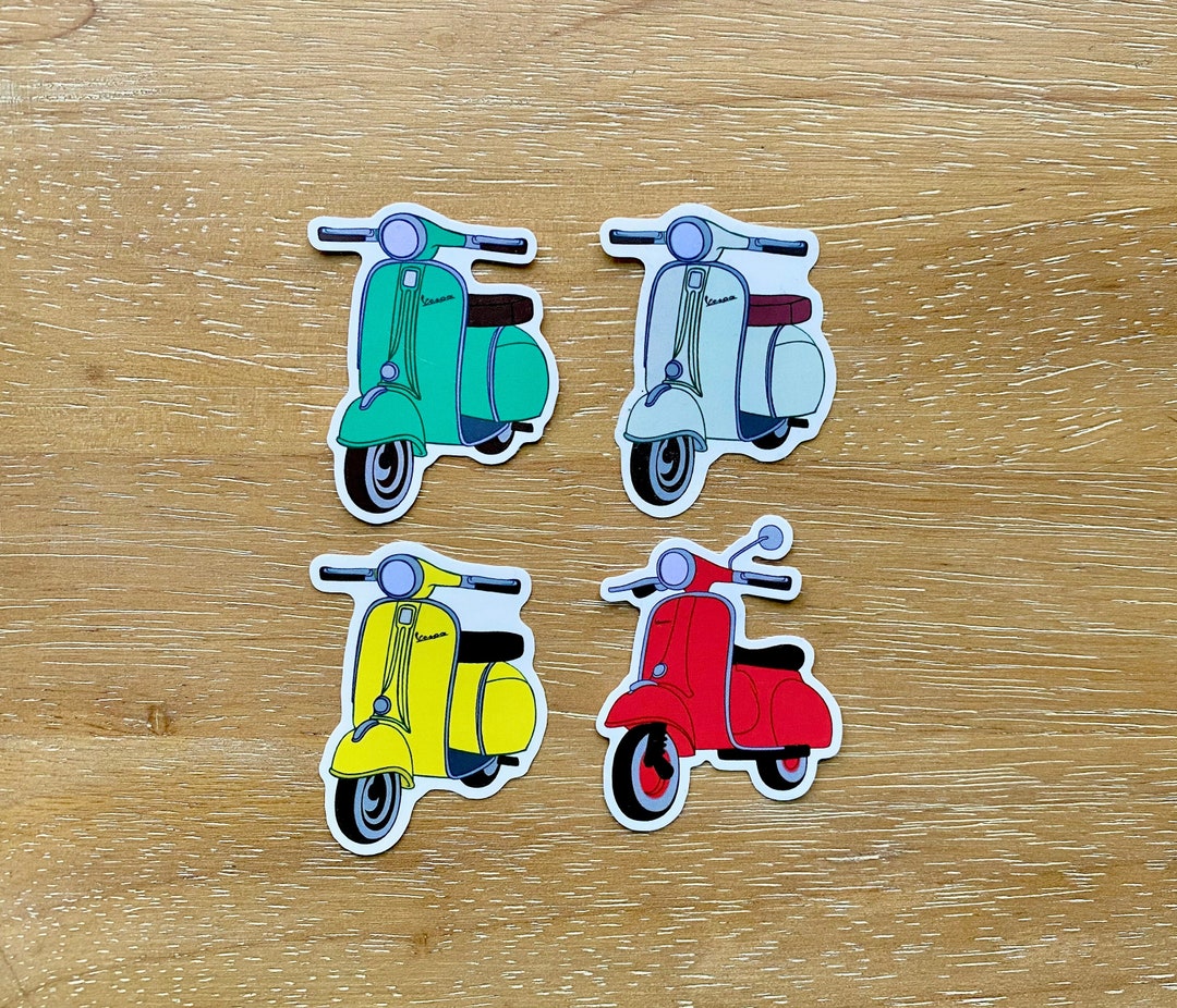 Red Vespa Vintage Sticker From Pixar LUCA Sticker Water Resistant ...